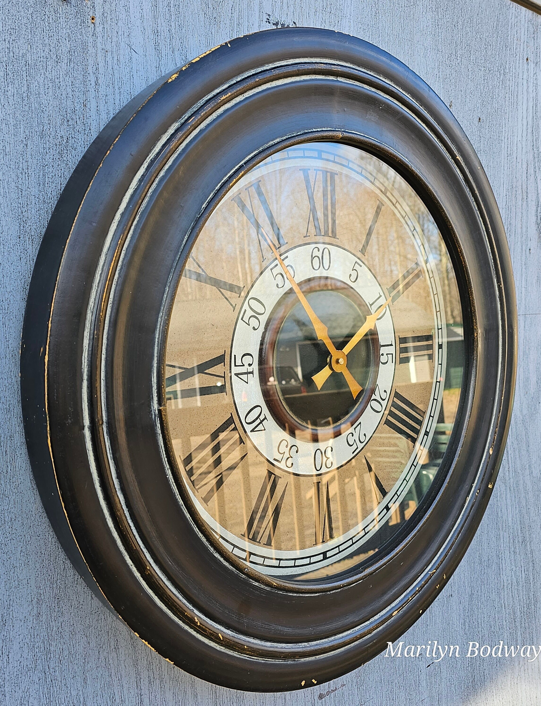 Large Round Roman Numeral Clock Time Telling Regular Numbers Wall Clock ...