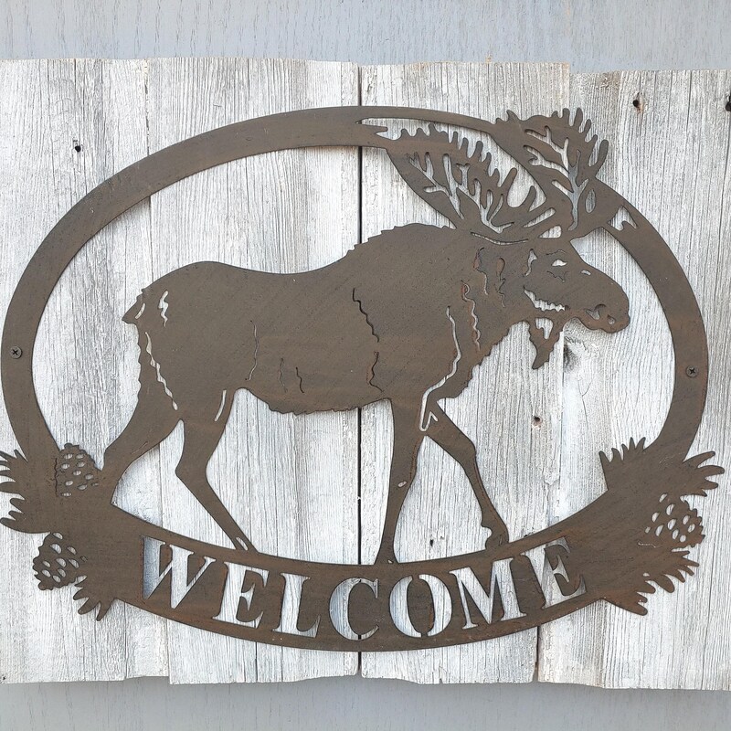 Moose Welcome Sign - Etsy