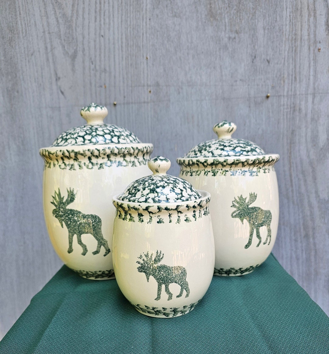 Moose Canister Set Vintage Rustic Kitchen Country Counter - Etsy