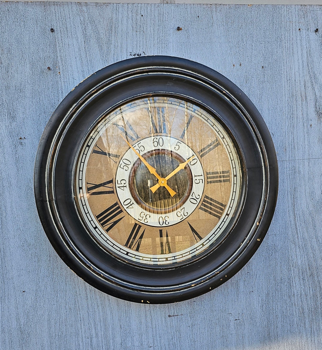 Large Round Roman Numeral Clock Time Telling Regular Numbers Wall Clock ...