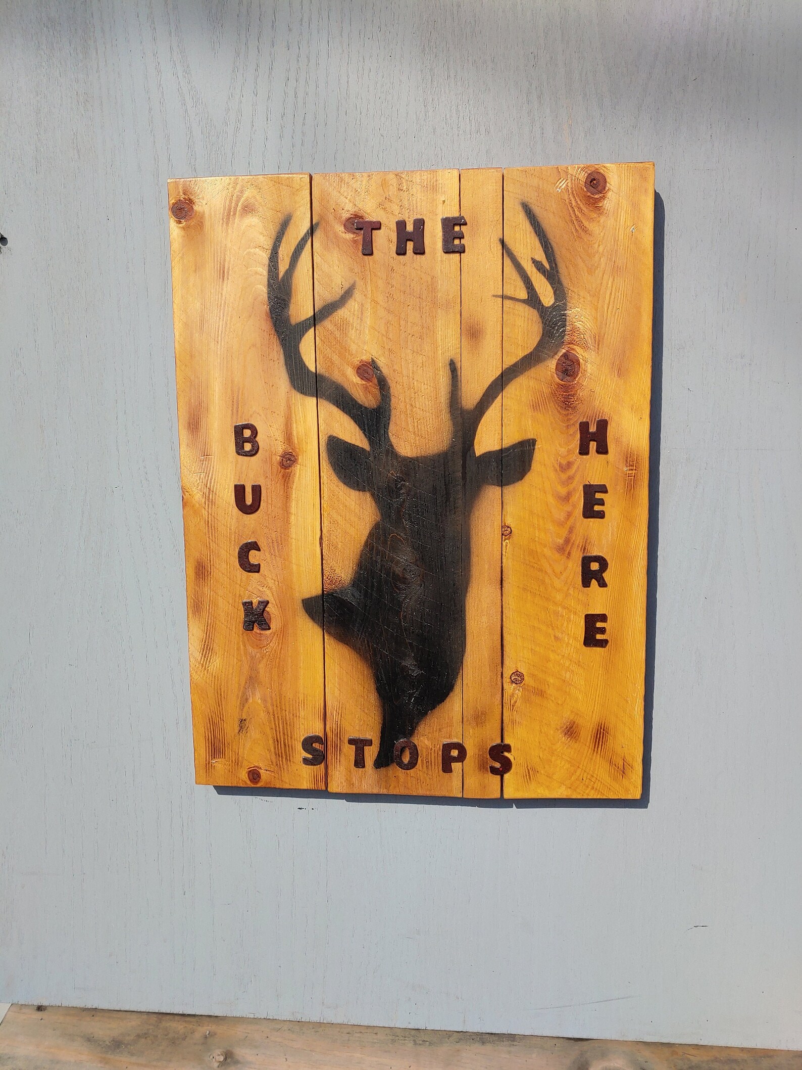 Rustic the Buck Stops Here Wall Sign Woodland - Etsy