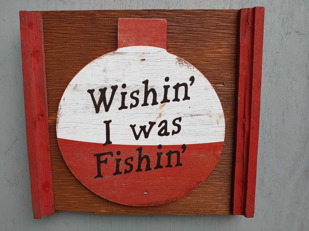 Rustic Fishing Bobber Lake Pond Boat Bait Fish Angling River Wall Art ...