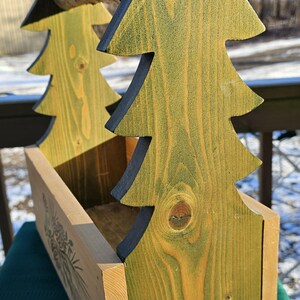 Birch Handle Tool Box Pine Tree Side Painted Sides Flower Box Garden ...