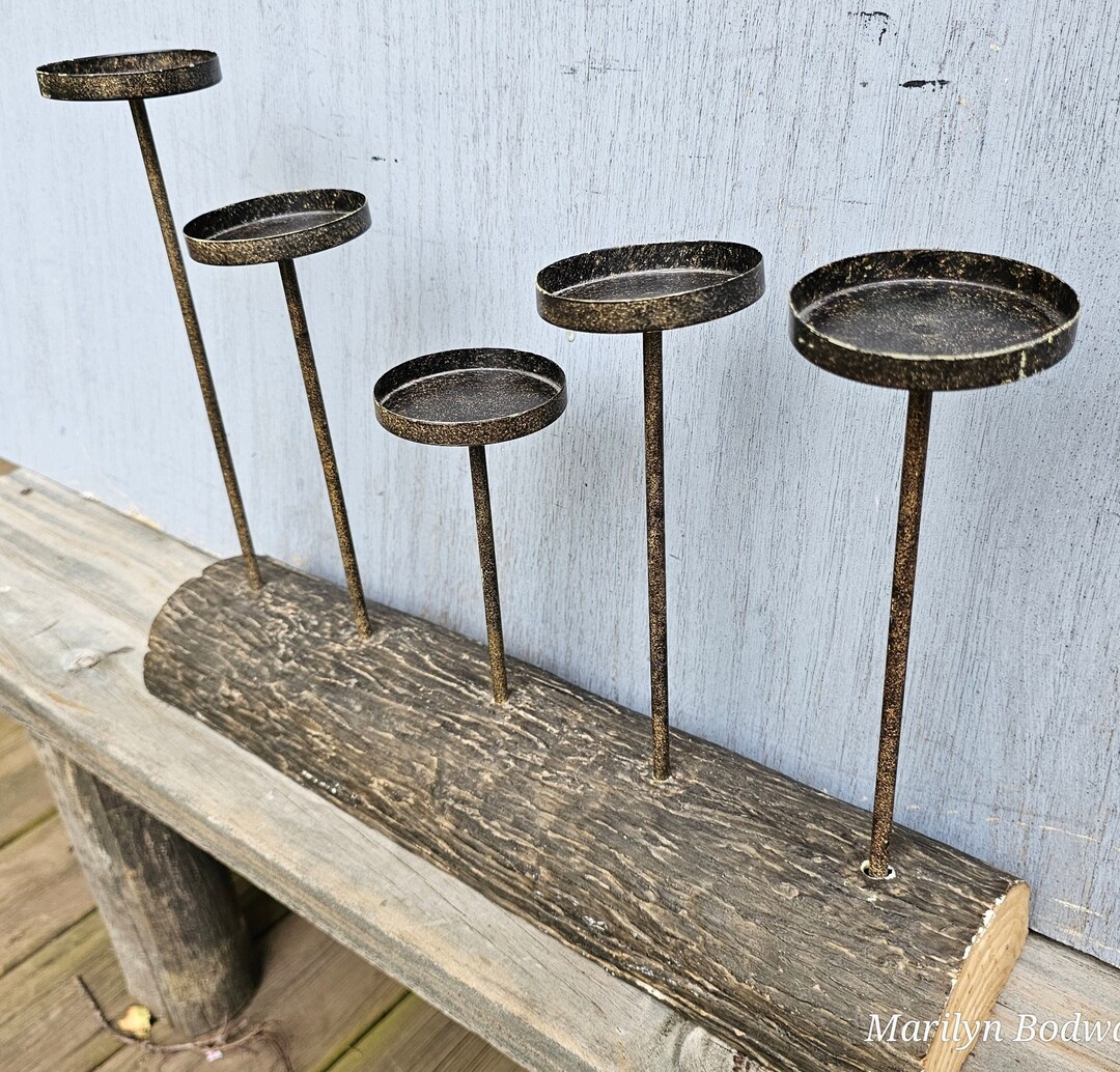 Ceramic Log Pedestal Pillar Candle Holder Candelabra Various Heights ...