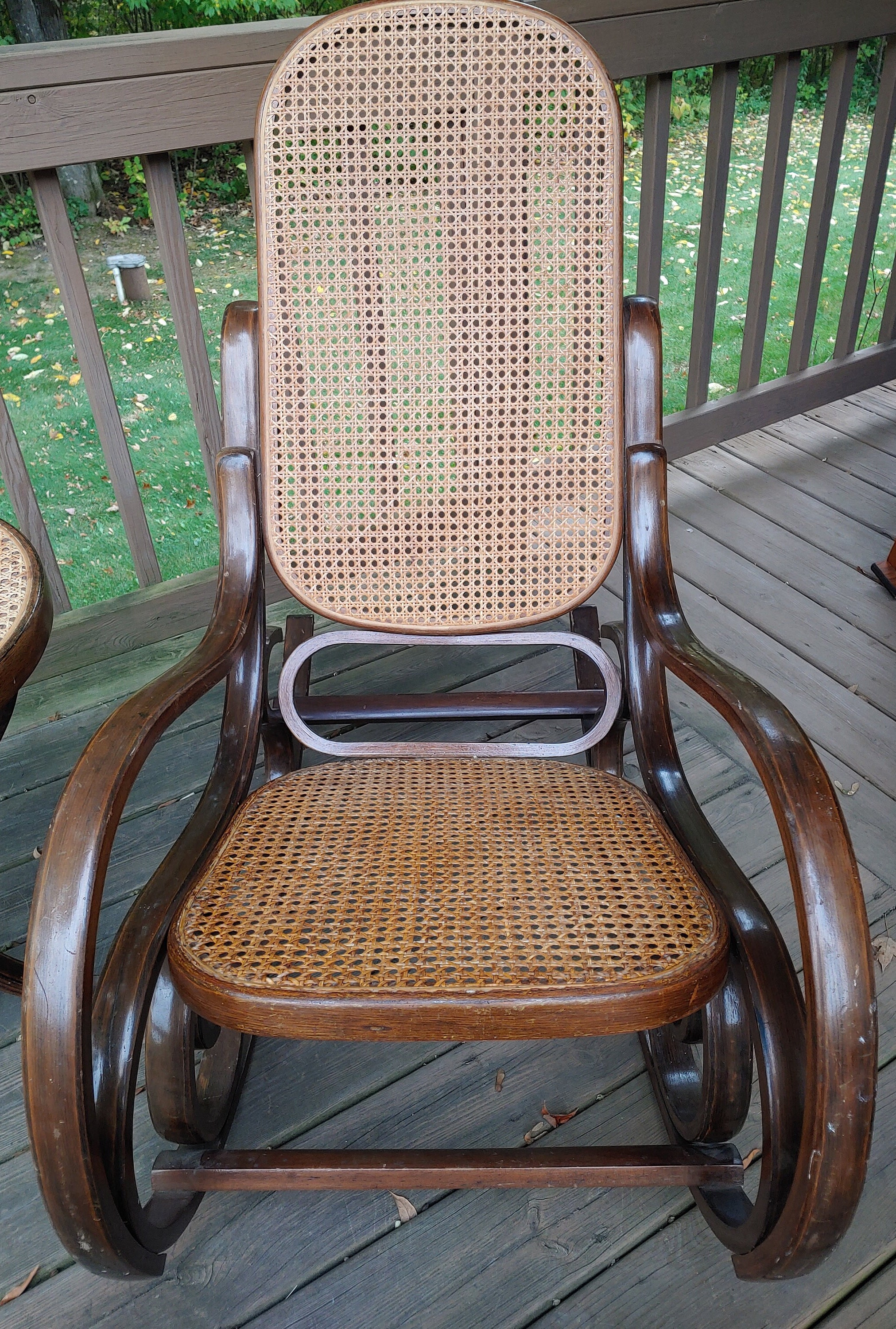 Vintage Bentwood Cane Rocking Chair Matching Cane Table SHIPPING IS NOT ...