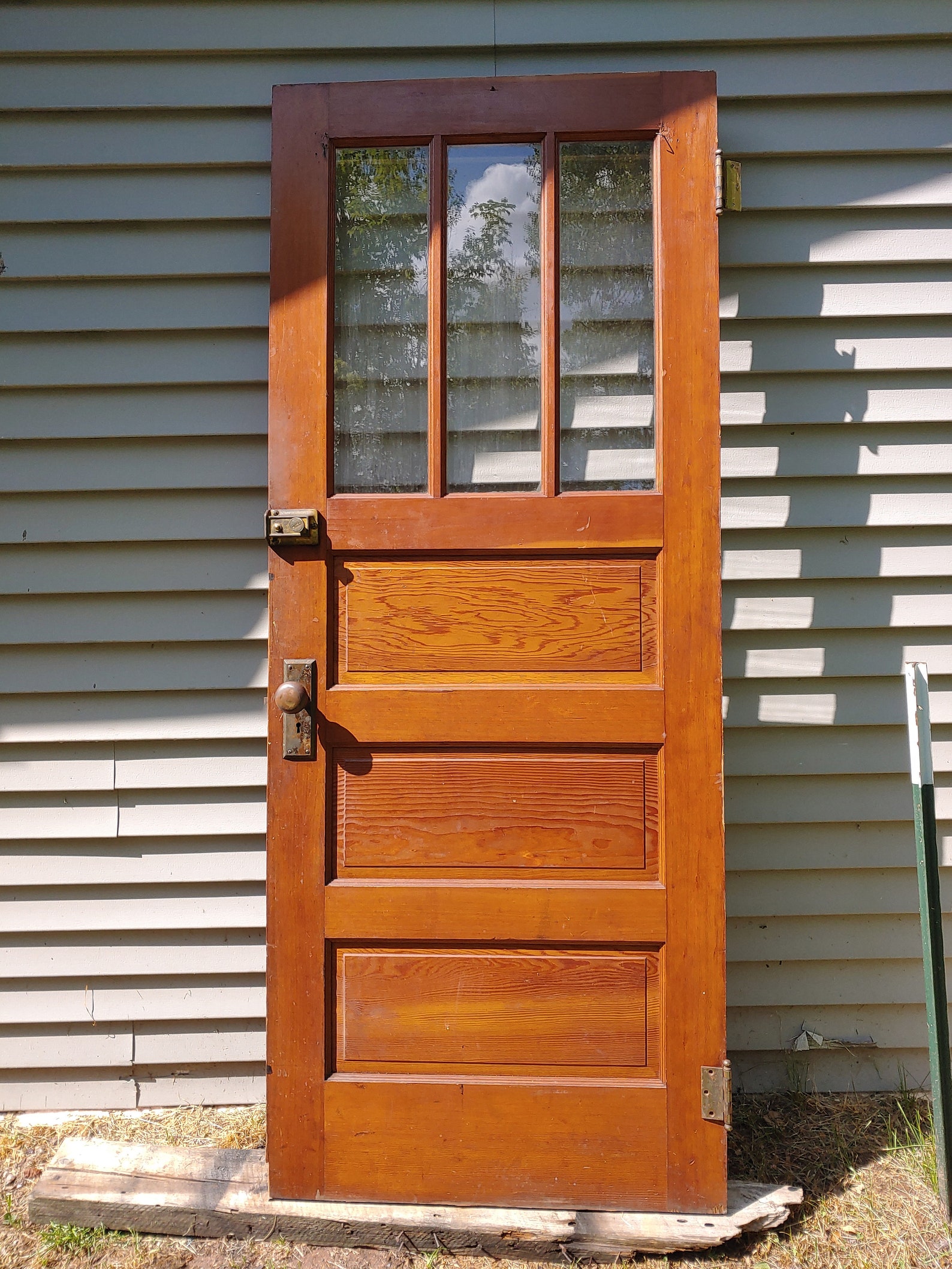 Three Vertical Pane Half Lite Entry Door 3 Recesssed - Etsy