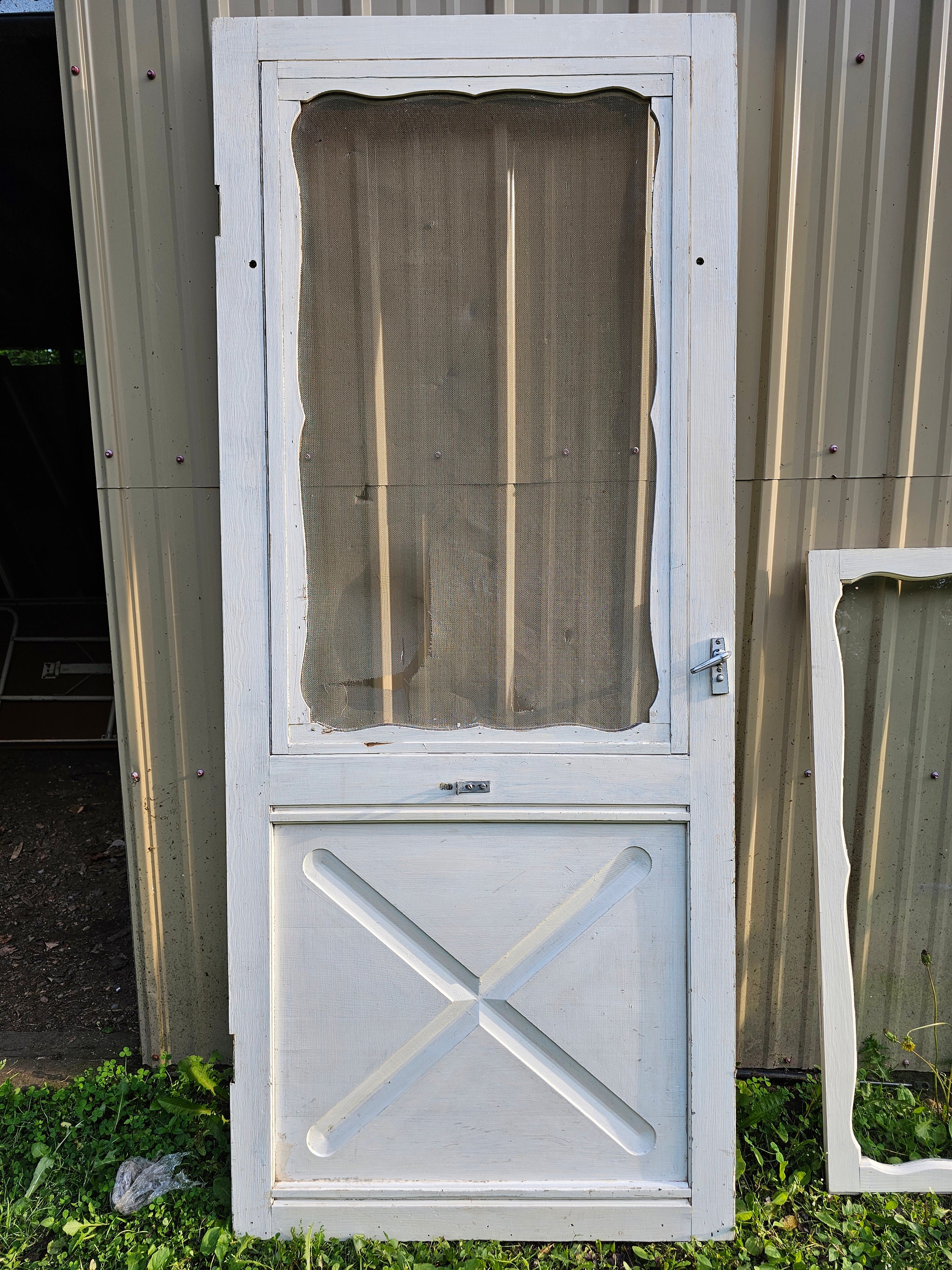 Wood Storm Door Window and Screen Needs Replacing One Pane Glass ...