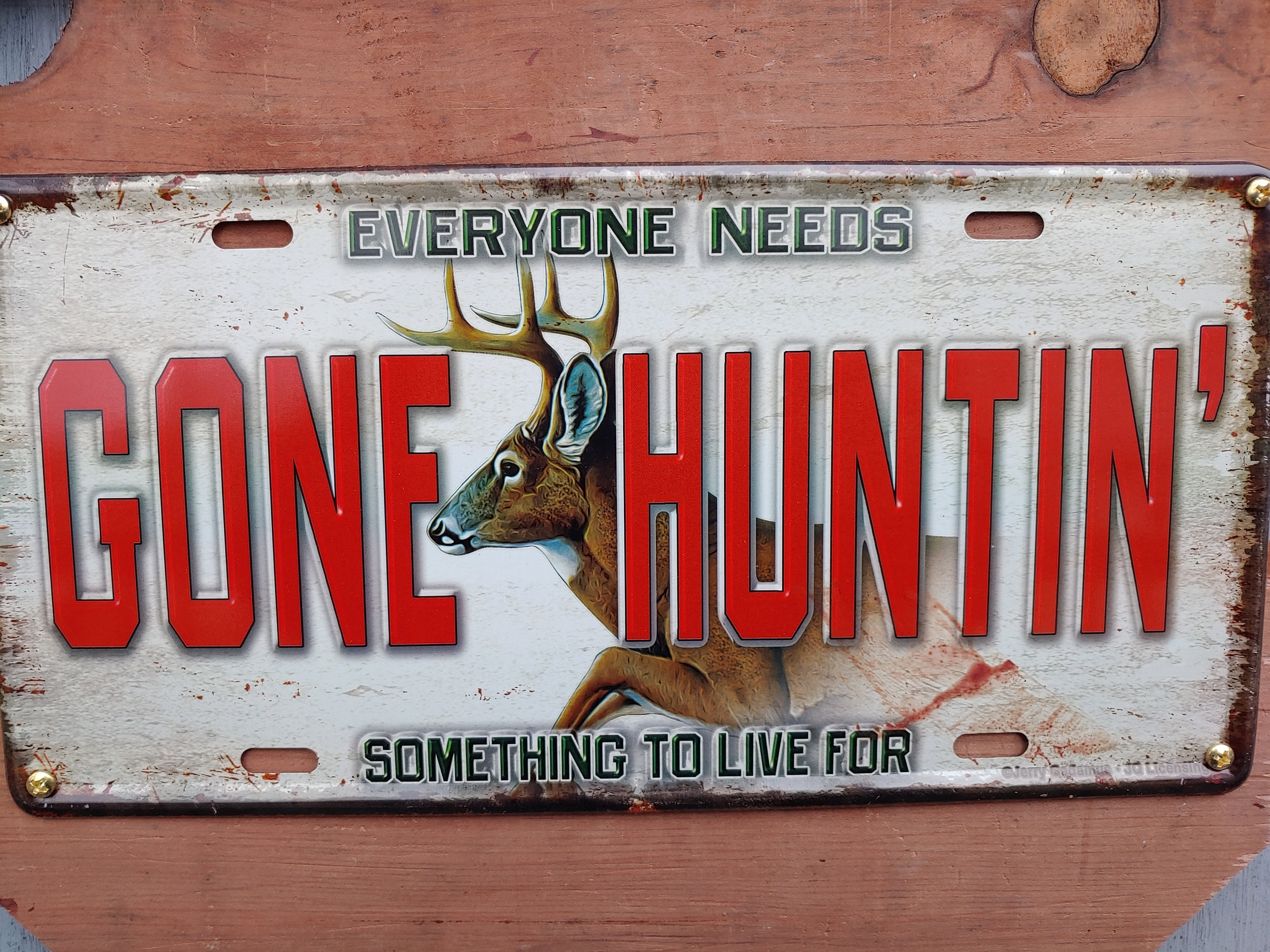 Rustic Gone Hunting License Plate Sign everyone Needs - Etsy
