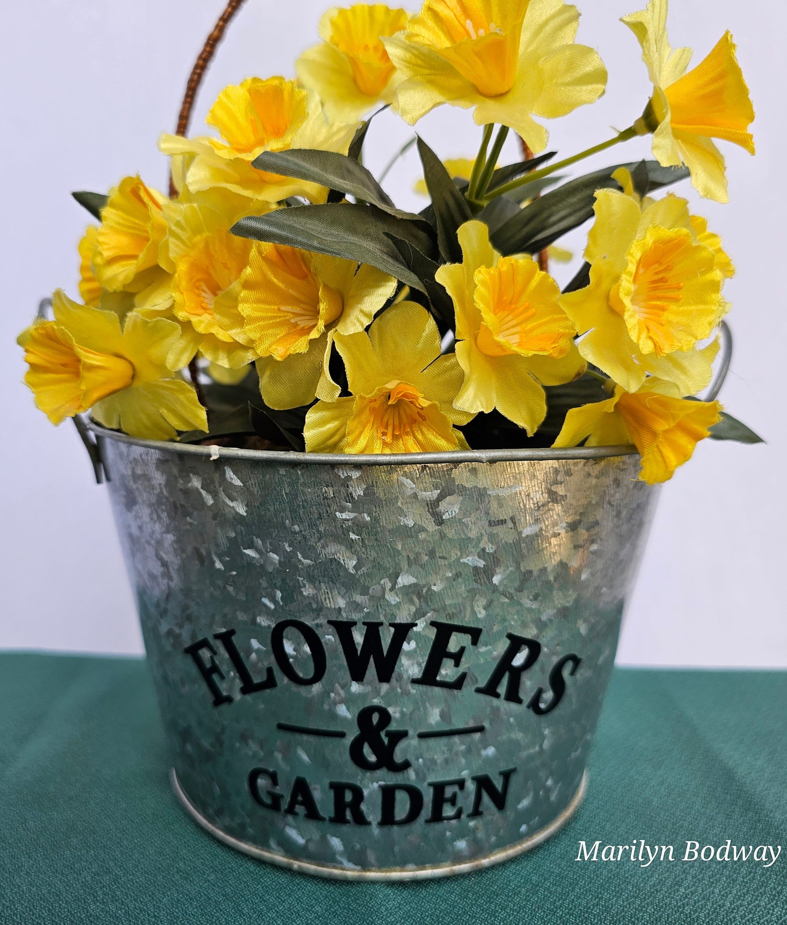 Galvenized Metal Bucket Planter Floral Arrangements Pail Porch - Etsy