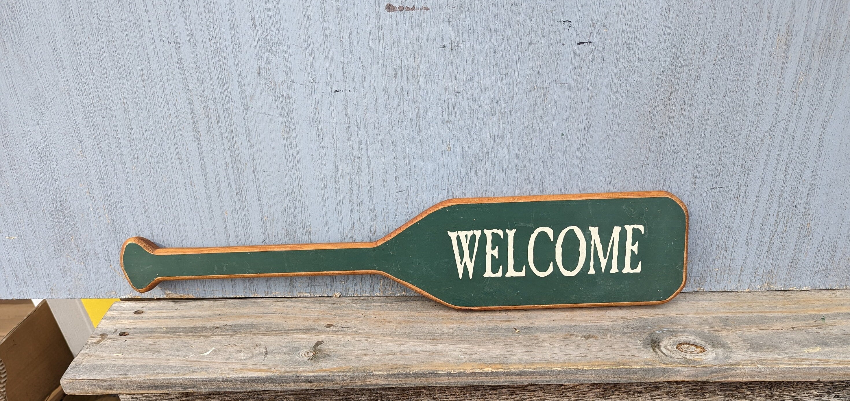 Vintage Simple Welcome Paddle Sign Outdoor Indoor Lake Side - Etsy