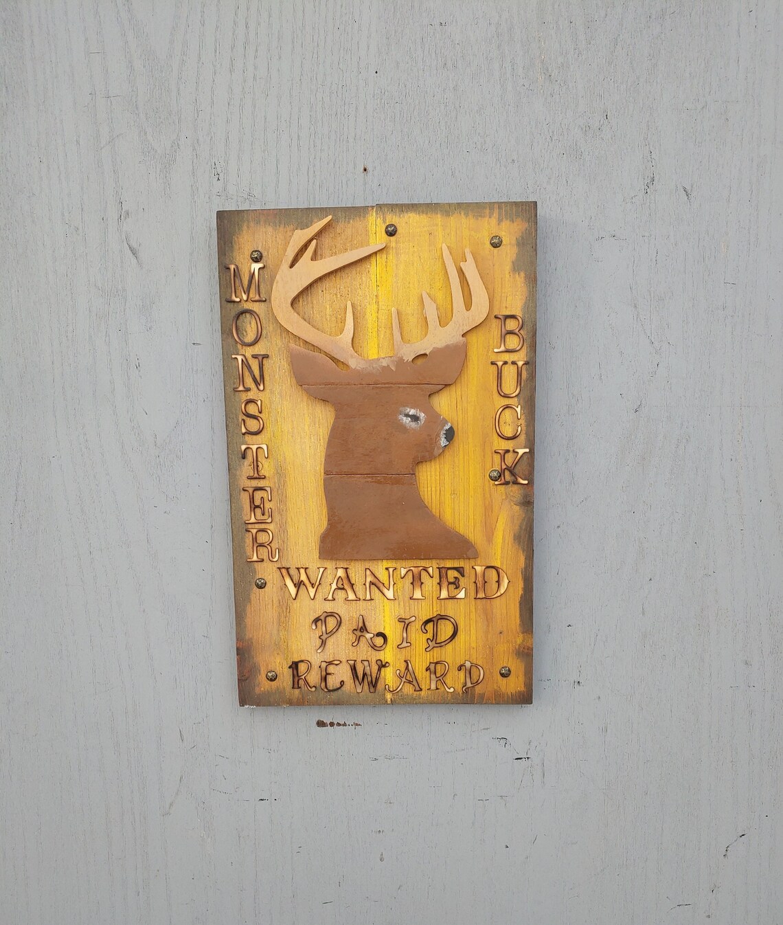 MONSTER BUCK WANTED Poster Rustic Decor Whitetail Deer - Etsy