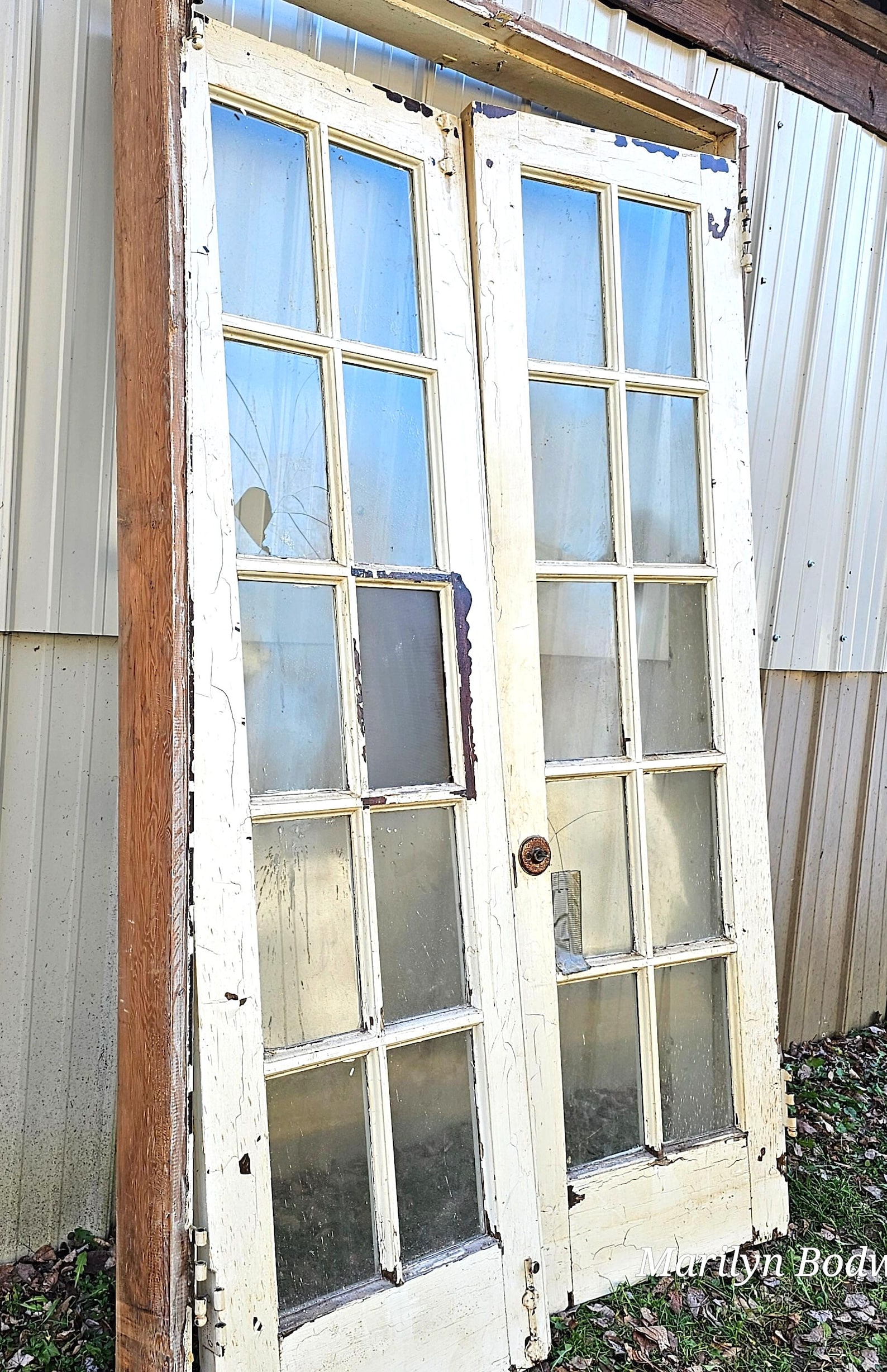 Vintage 10-pane French Doors With Frame: Architectural Salvage ...