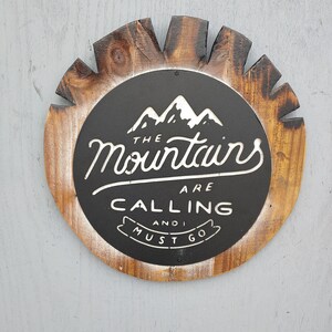Rustic Mountain Wooden Sign: 'mountains Calling' Metal Art ~ 458 - Etsy