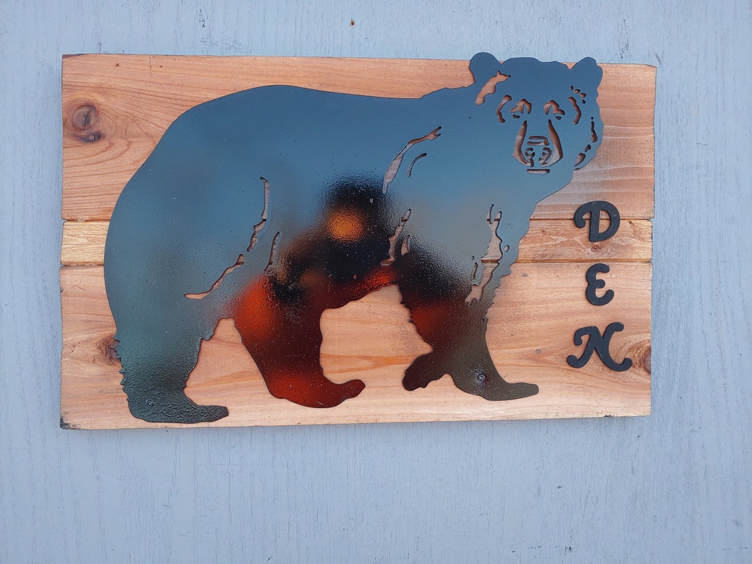 Bear Den Sign Animal Hunting Wildlife Wall Art Woodland Critter Unique ...