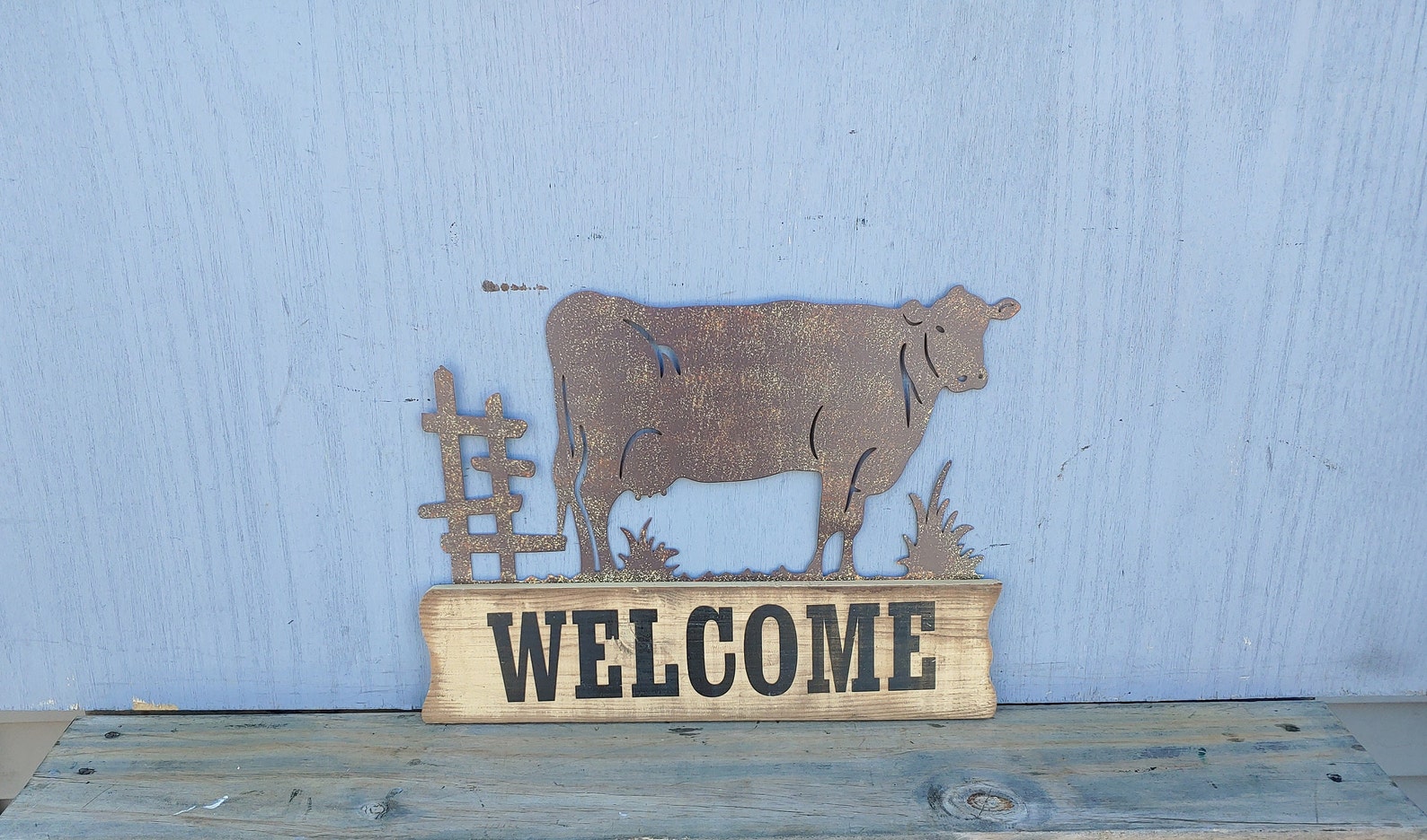 Farm Welcome Sign Distressed Cow Farming Country Barnyard - Etsy