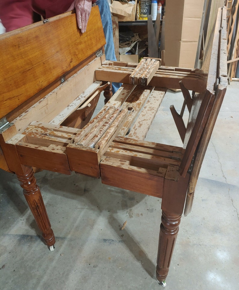 Antique 96 Drop Leaf Table 3 Leaves Removable 5th Leg - Etsy