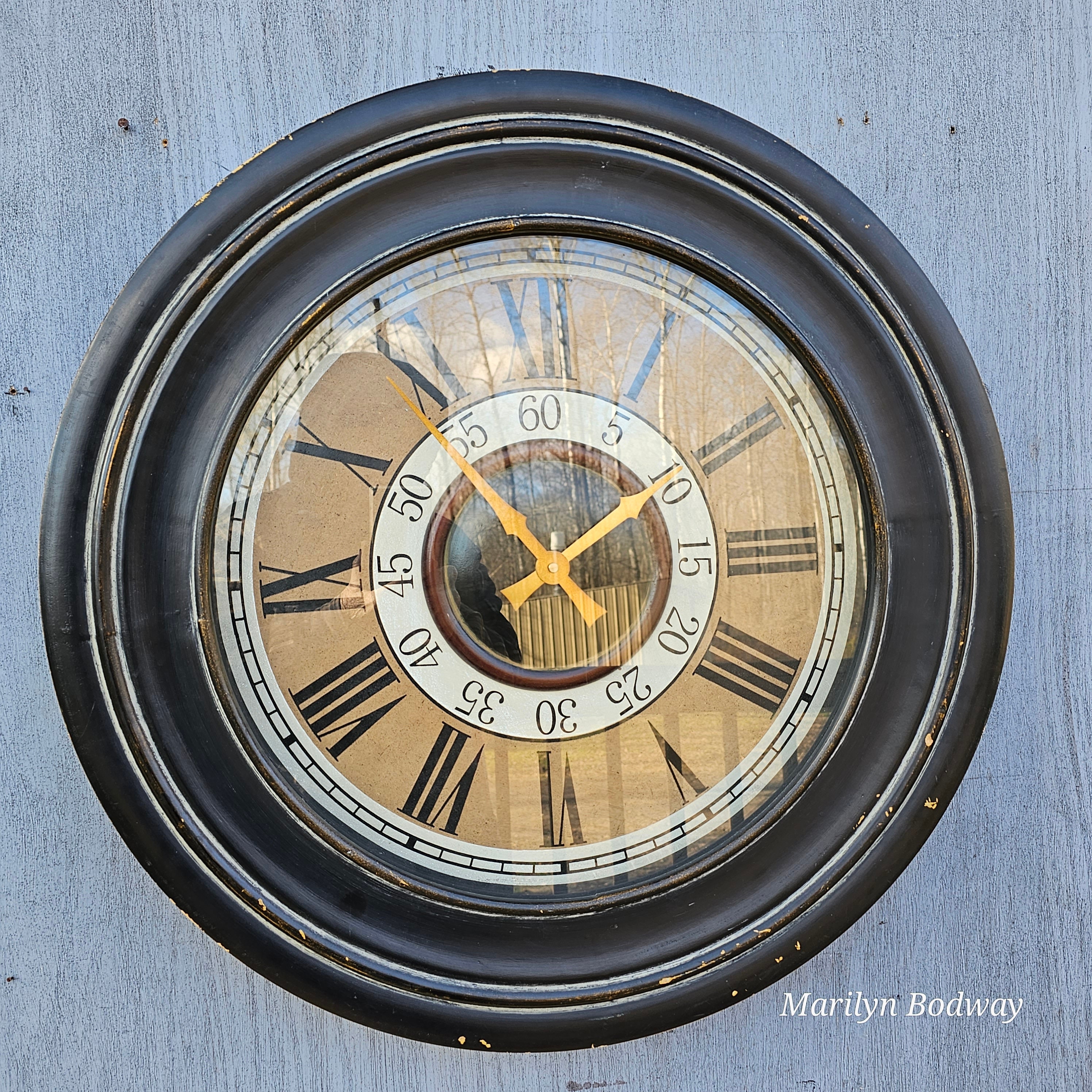 Large Round Roman Numeral Clock Time Telling Regular Numbers Wall Clock ...