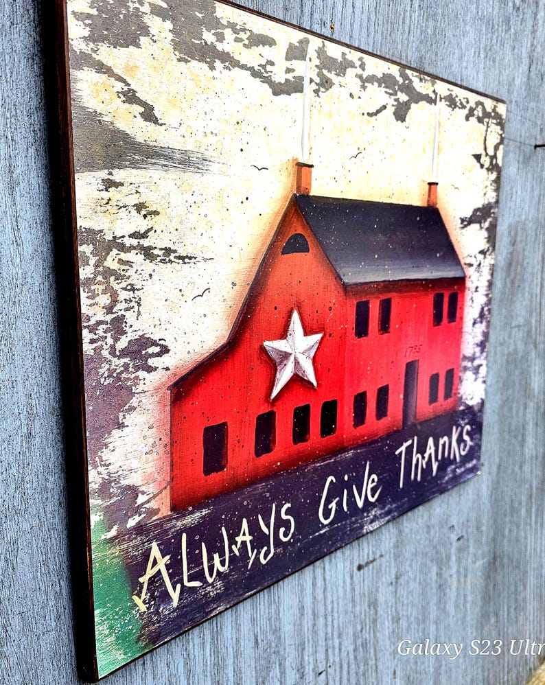 Vintage John Sliney Painting Print: Barn Schoolhouse "always Give ...