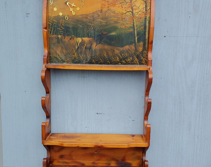 Vintage Gun Rifle Shotgun Rack Wildlife Scene Battery Operated Clock ...