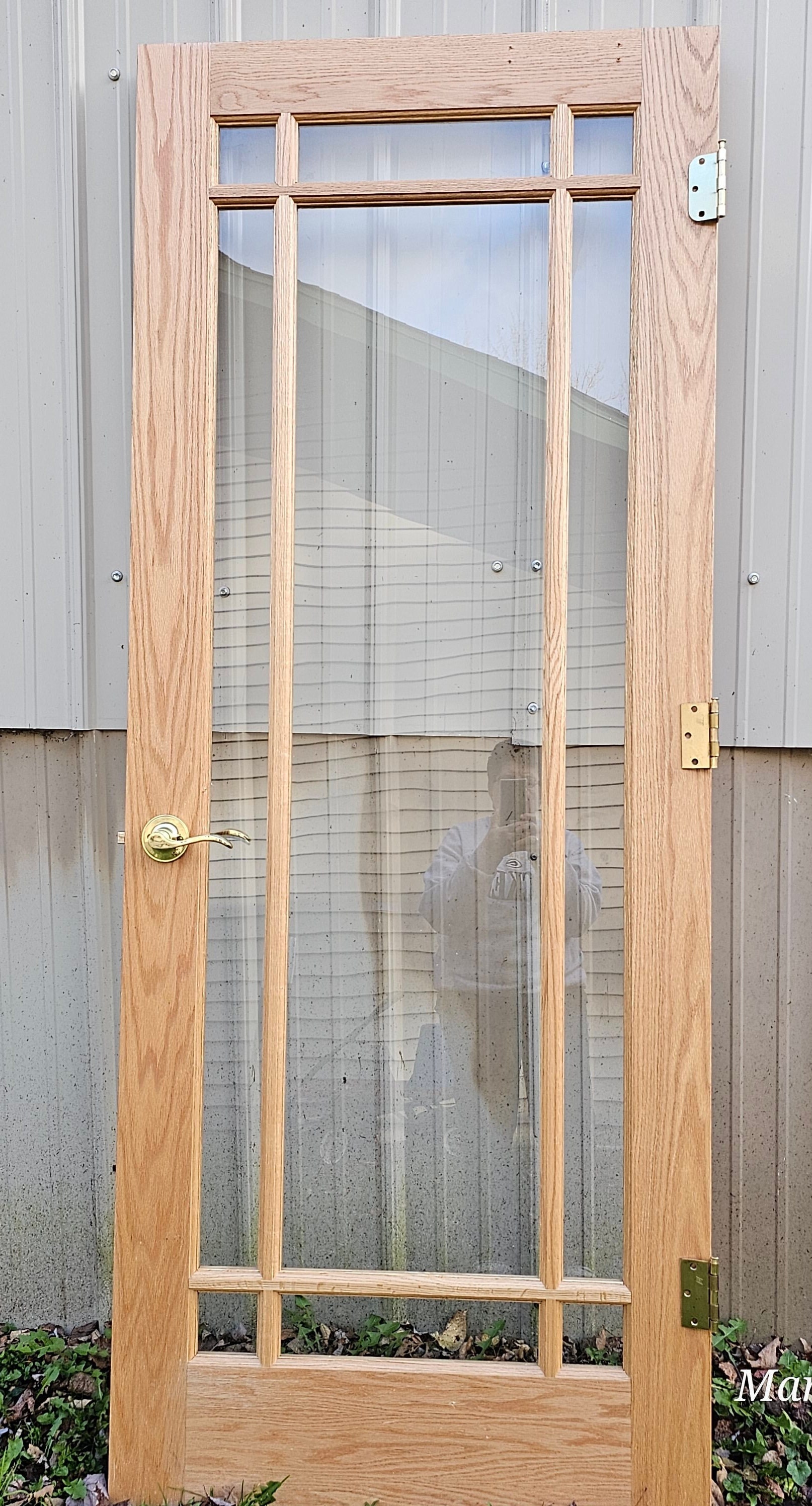 Nine Pane Vintage Oak Pantry Interior Door Laundry Three Hinges ...