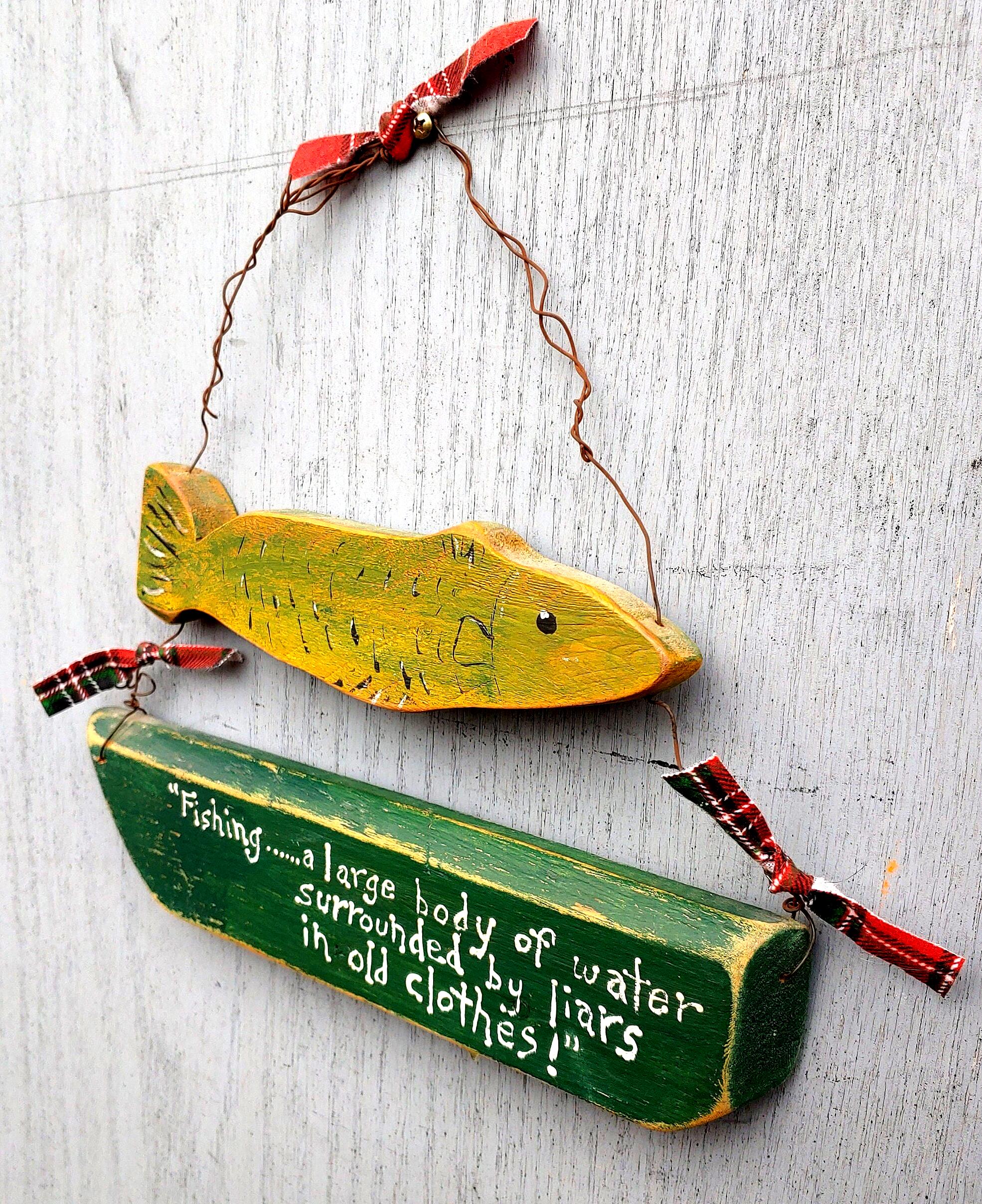 Humorous Vintage Fishing Sign Saying Fisherman Boat Wildlife Lake River ...