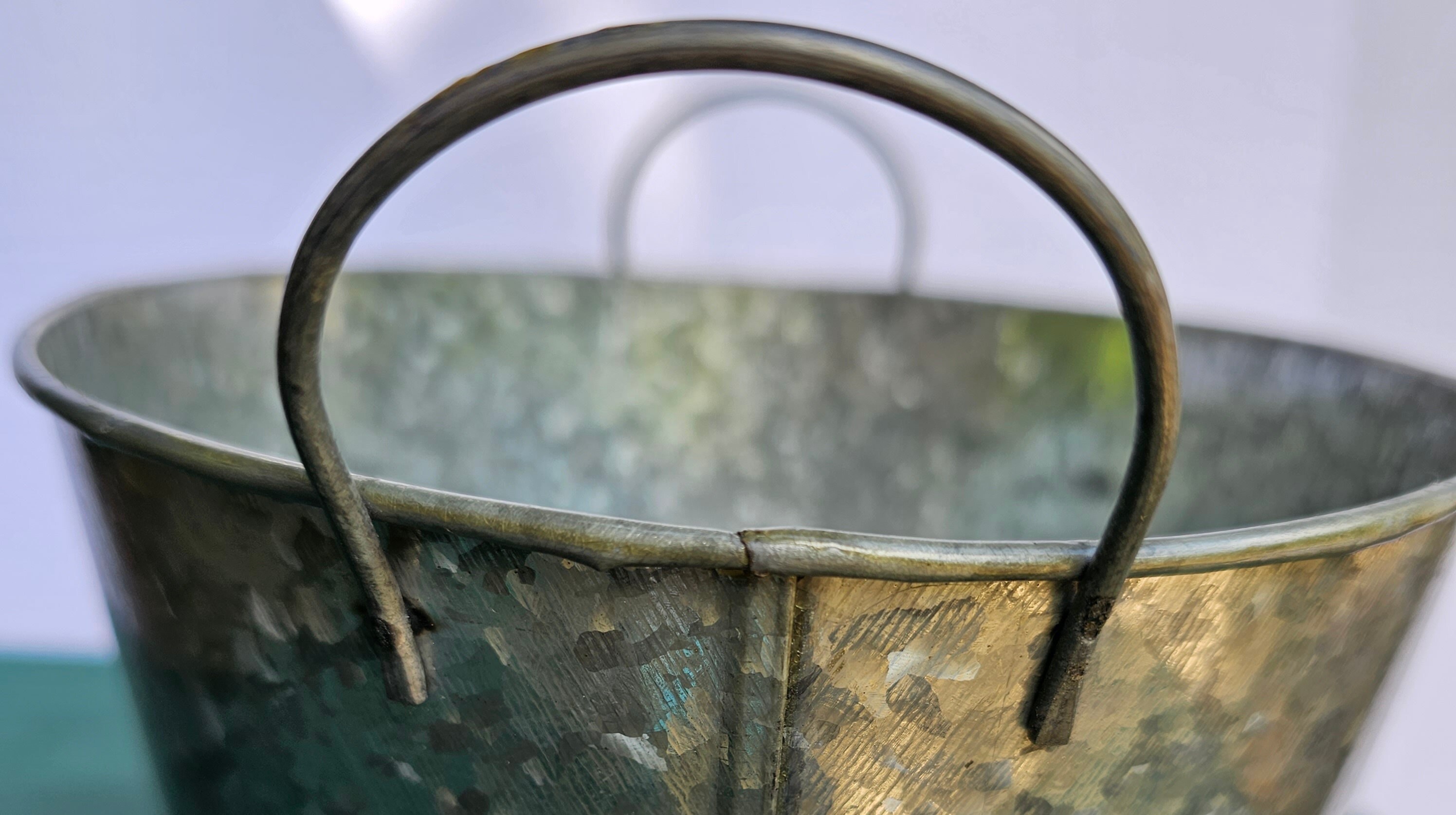 Galvenized Metal Bucket Planter Floral Arrangements Pail Porch - Etsy