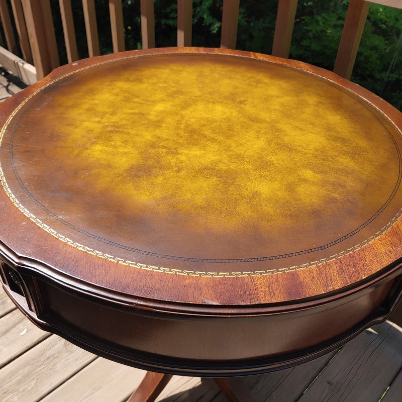 Leather Top Table - Etsy
