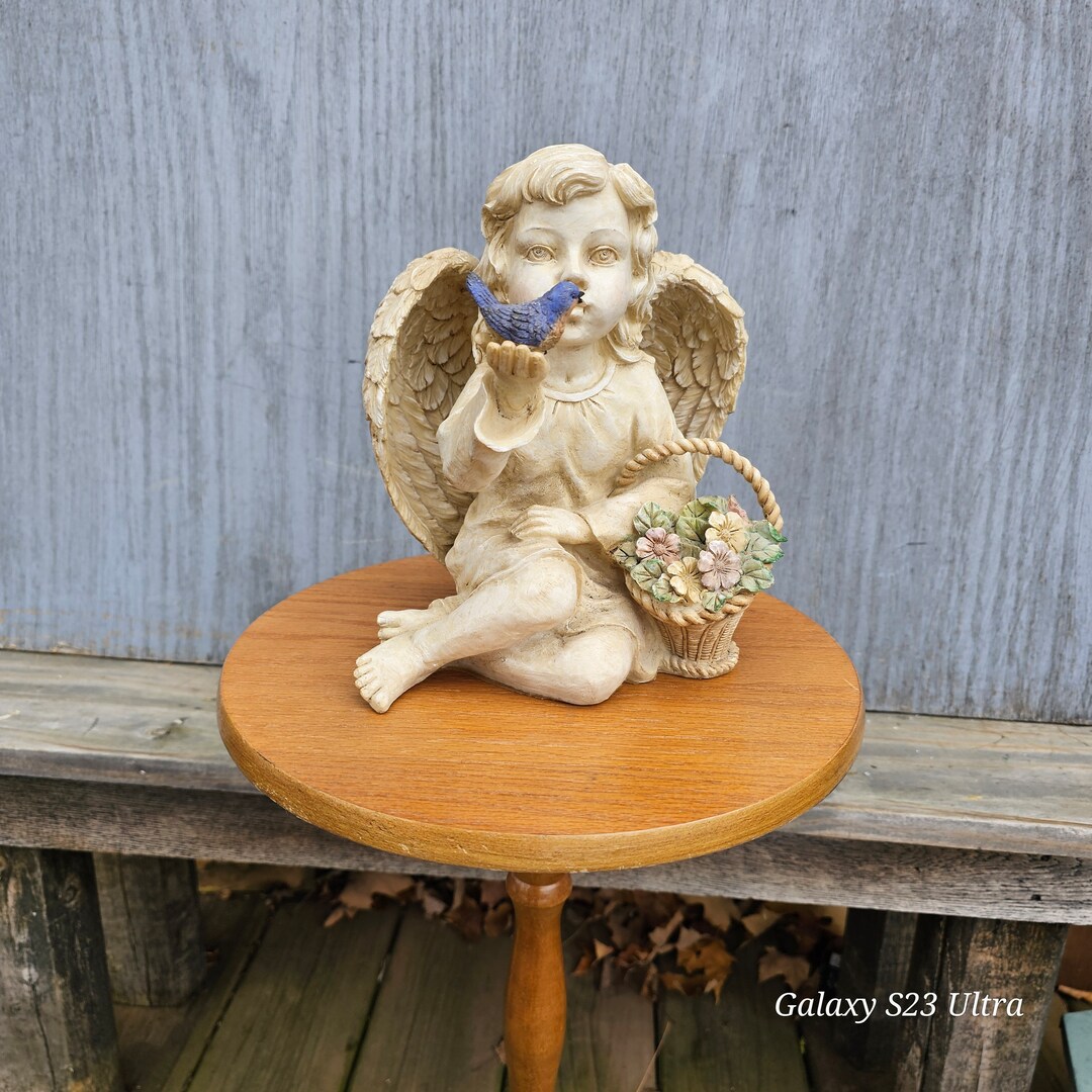 Vintage Resin Garden Angel Porch Deck Patio Flower Beds Entryway Indoor ...