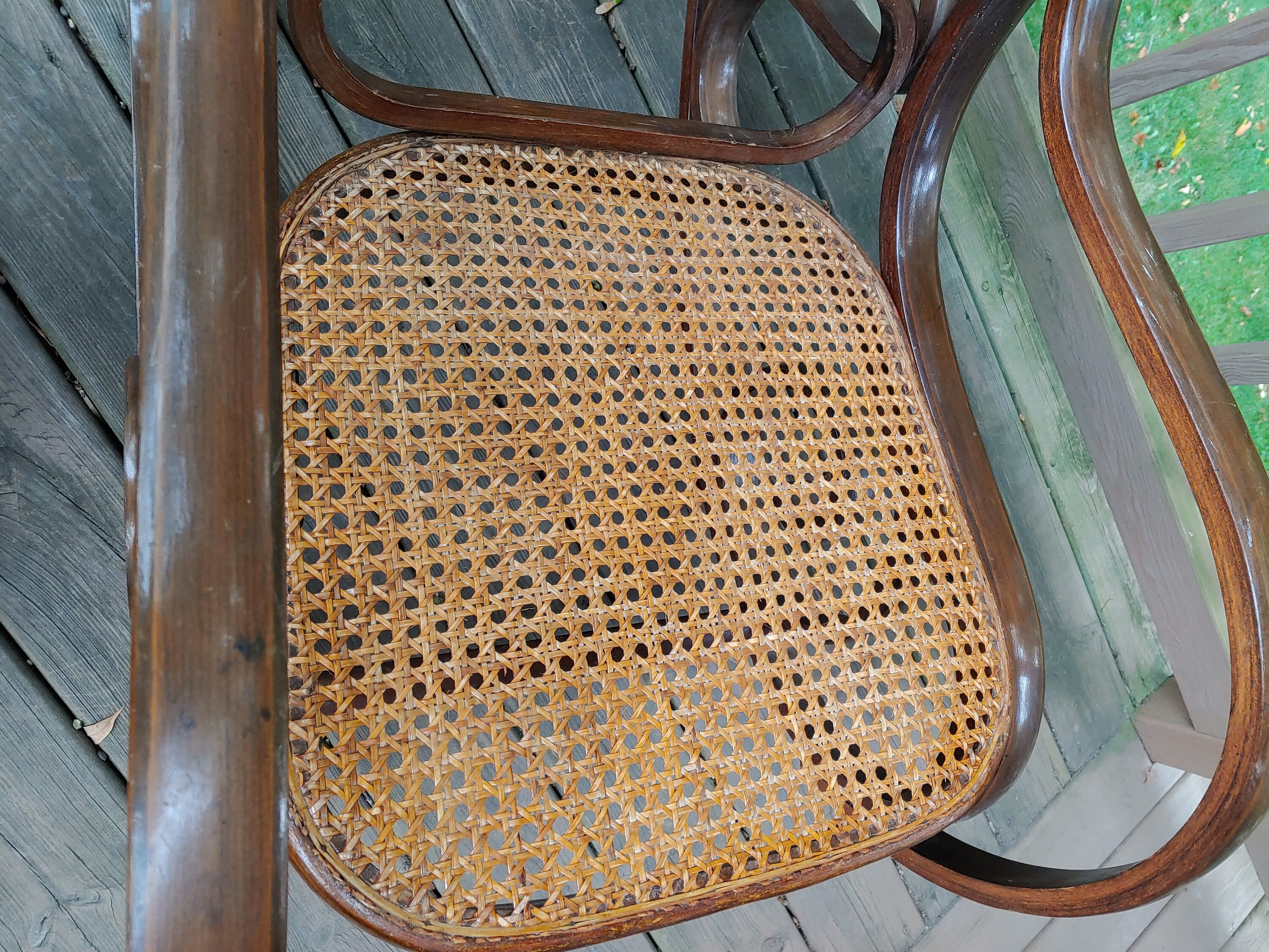 Vintage Bentwood Cane Rocking Chair Matching Cane Table SHIPPING IS NOT ...