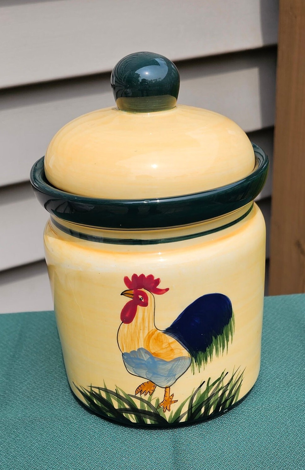 Vintage Rooster Ceramic Canister Set: Kitchen Storage, Yellow, Set of 3 ...
