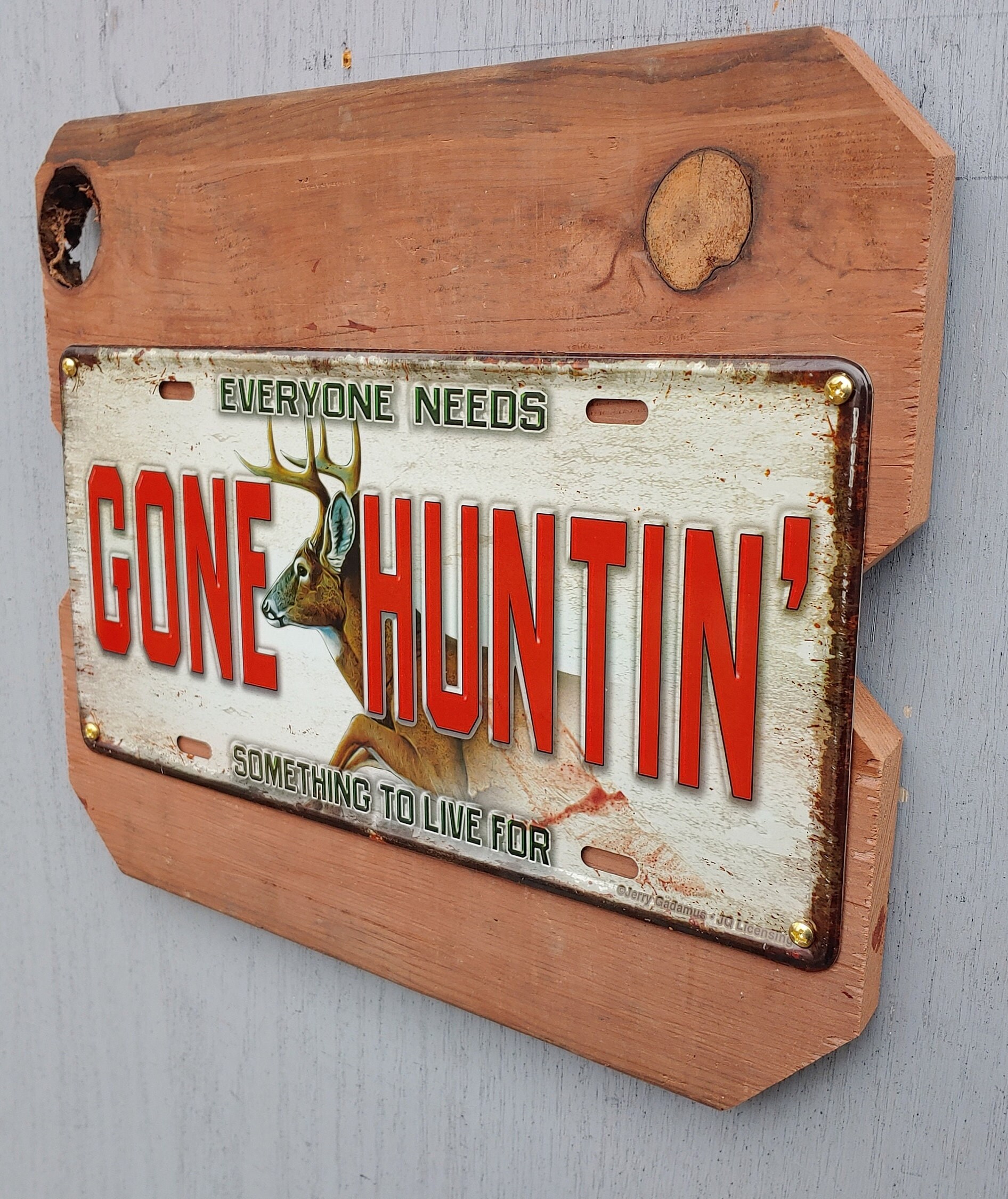 Rustic Gone Hunting License Plate Sign everyone Needs - Etsy