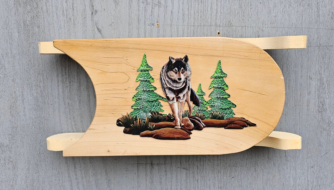 Sled Dog Wall Art Wood Metal Wolf Cutout Wildlife Critter Woodland ...