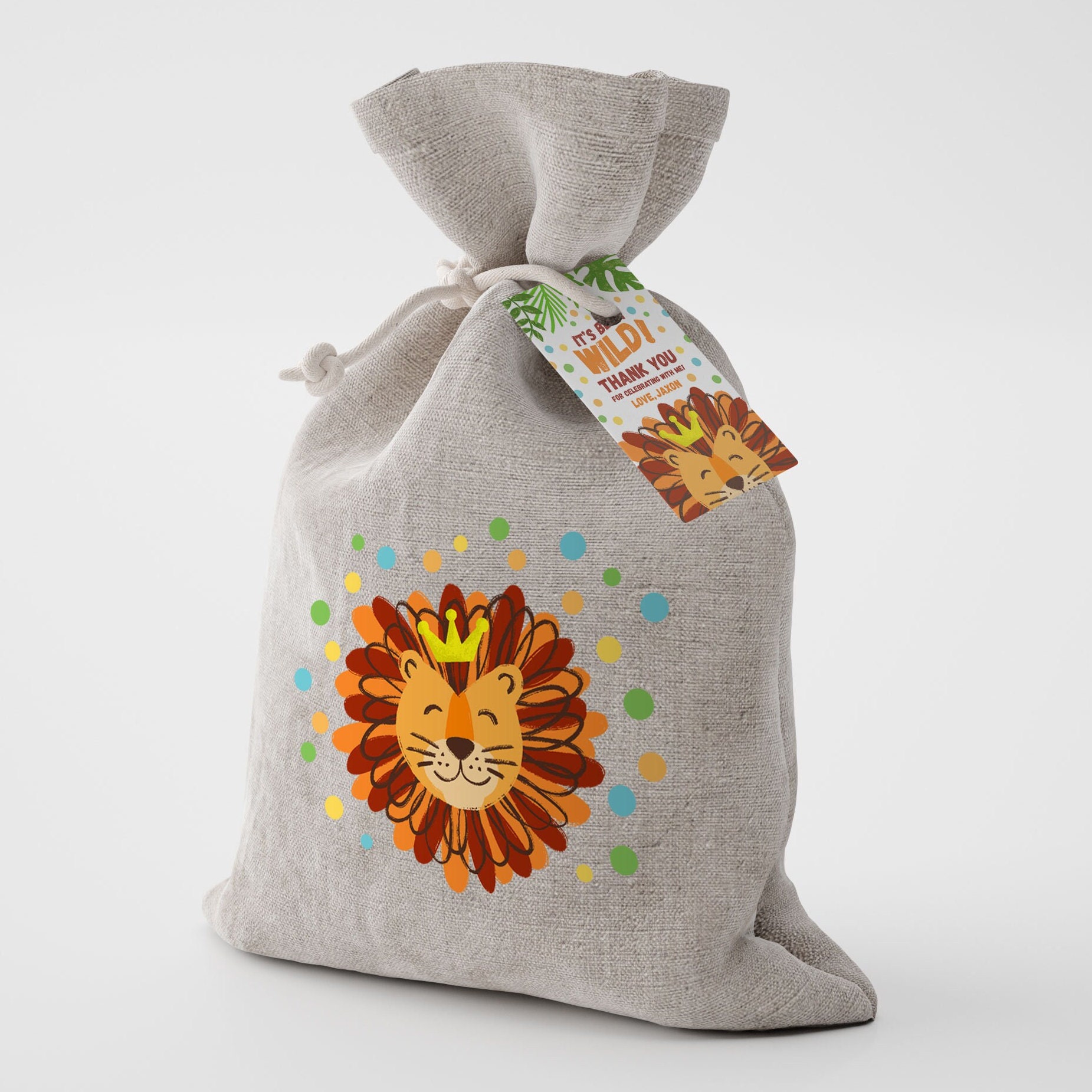 Lion Thank You Tag–birthday Favor Tag–custom Thank You–personalized ...