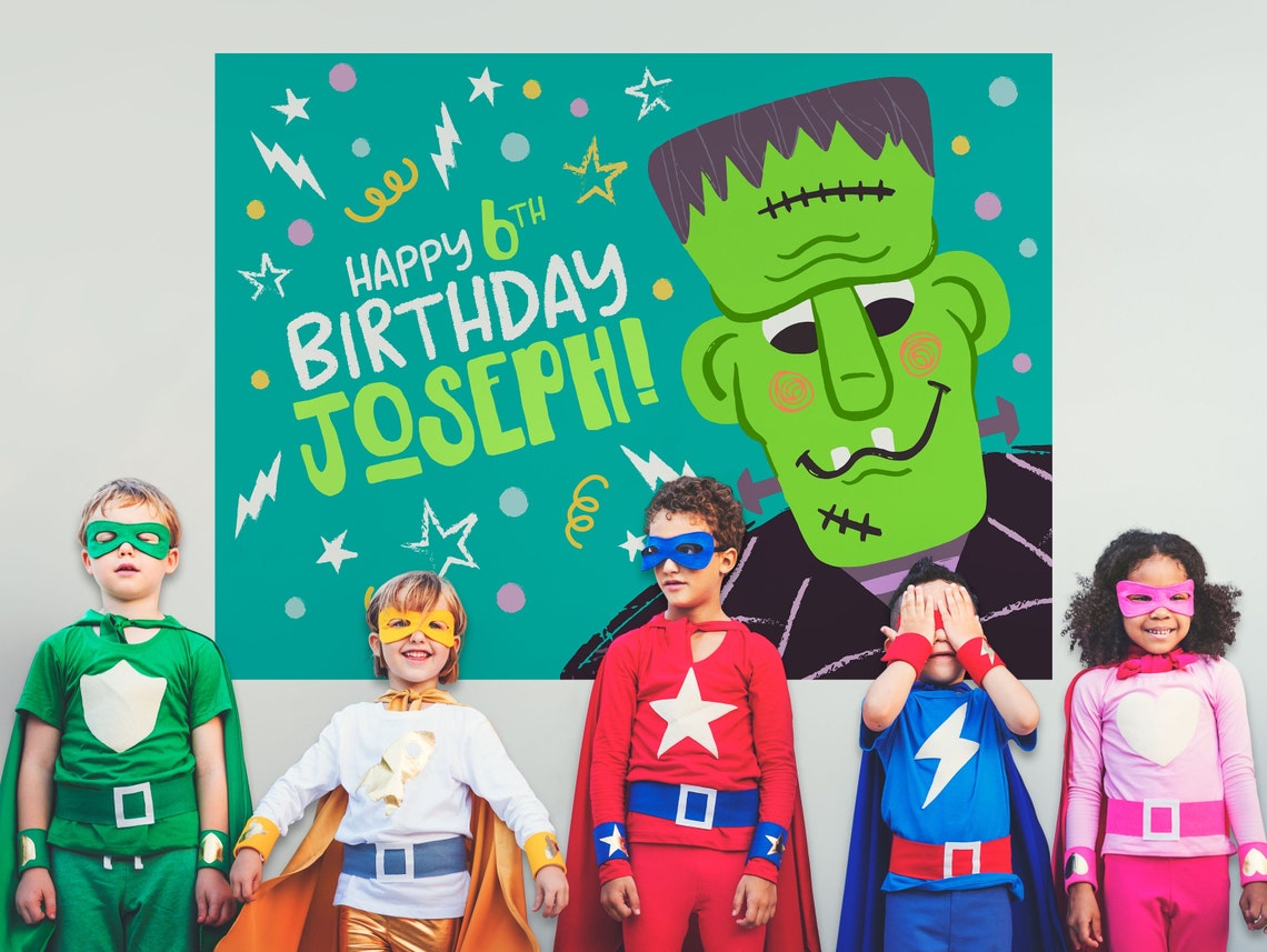 Young Frankenstein Party Backdrop, Custom Backdrop, Frankenstein ...