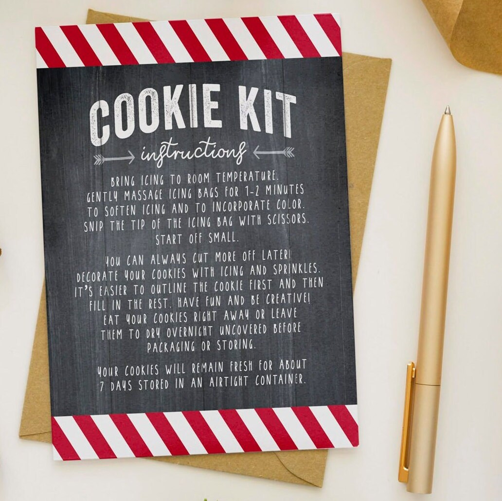 Christmas Cookie Kit Instruction Card: Retro Cottage Core Printable ...
