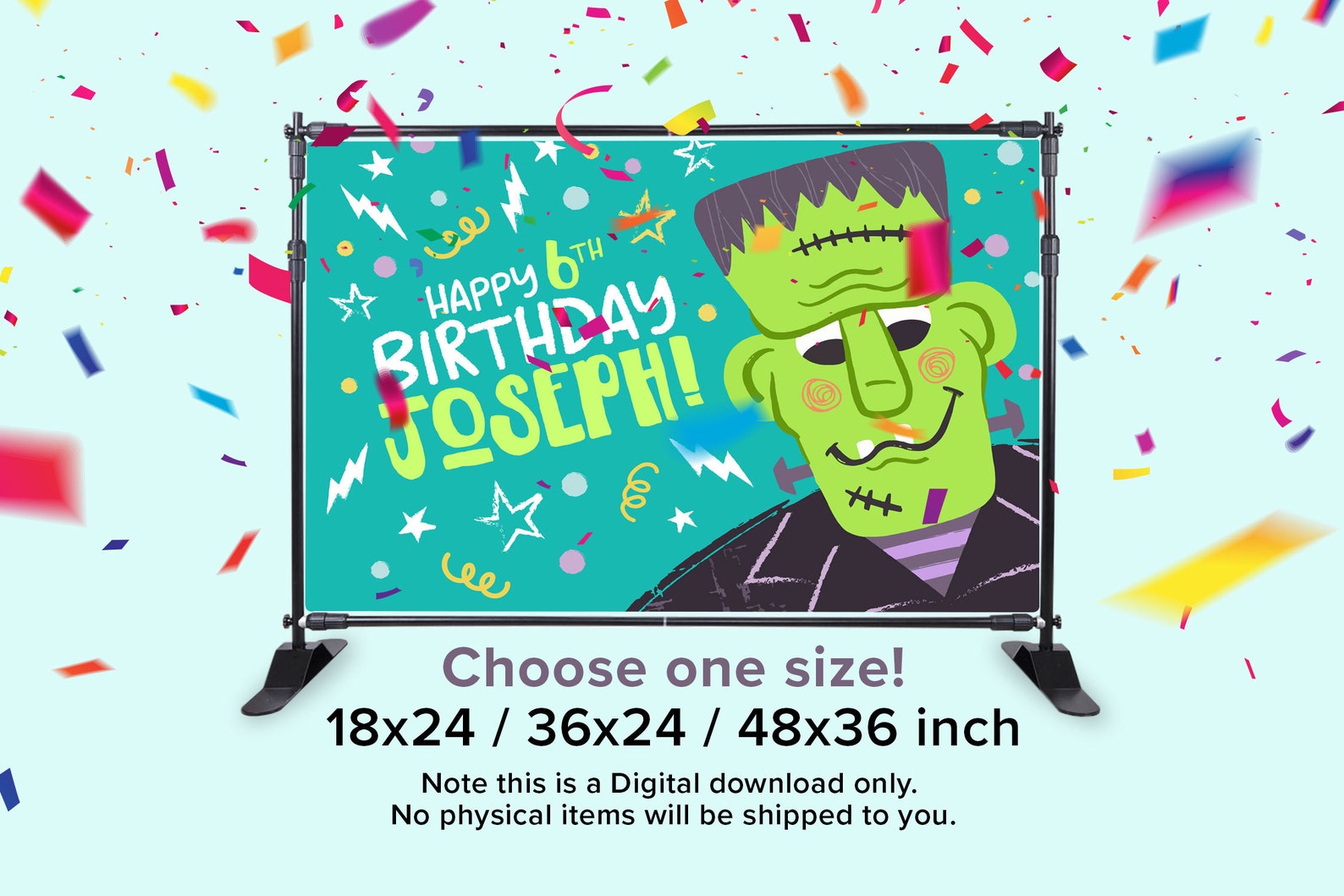Young Frankenstein Party Backdrop, Custom Backdrop, Frankenstein ...