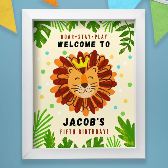 Lion Welcome Signcustom Printable Digitaldiy Boy's - Etsy