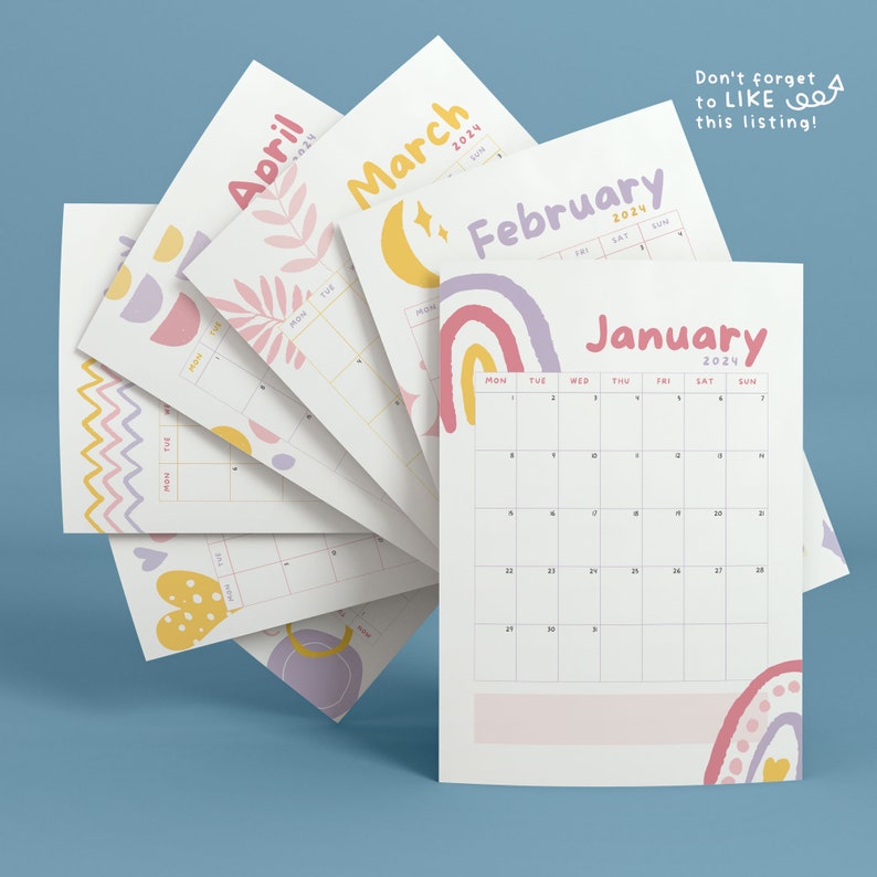 2024 Calendar Printable, Desk Calendar Monthly, Do It Yourself PDF ...