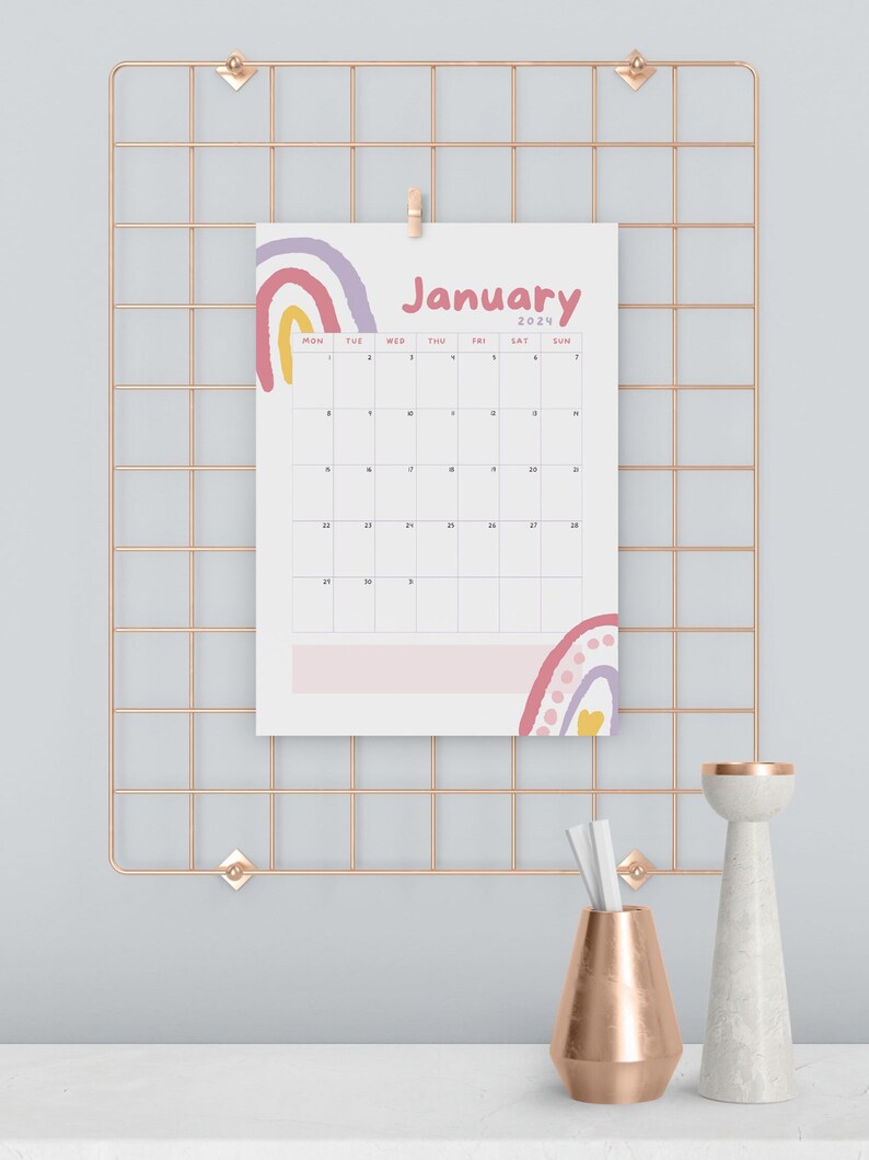 2024 Calendar Printable, Desk Calendar Monthly, Do It Yourself PDF ...