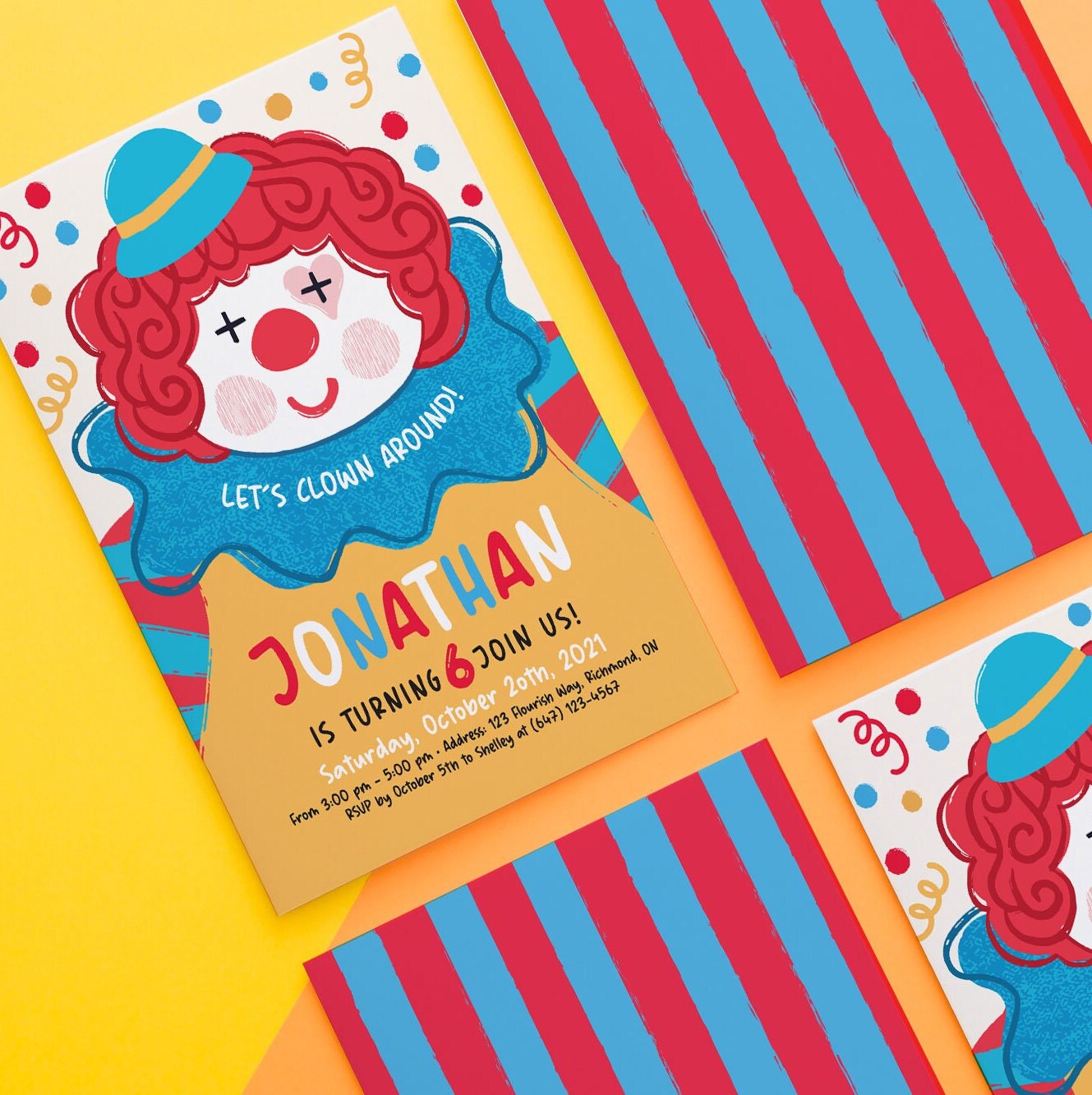 Clowncore Birthday Invite, Weirdcore Birthday, DIY Birthday Invite ...