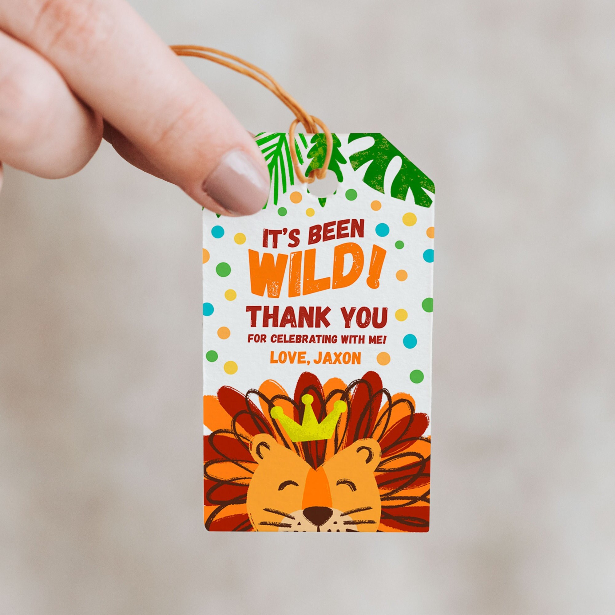 Lion Thank You Tagbirthday Favor Tagcustom Thank - Etsy