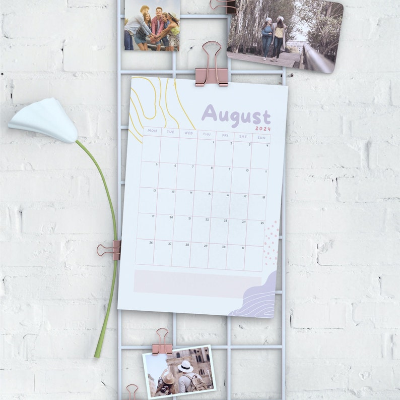 2024 Calendar Printable, Desk Calendar Monthly, Do It Yourself PDF ...