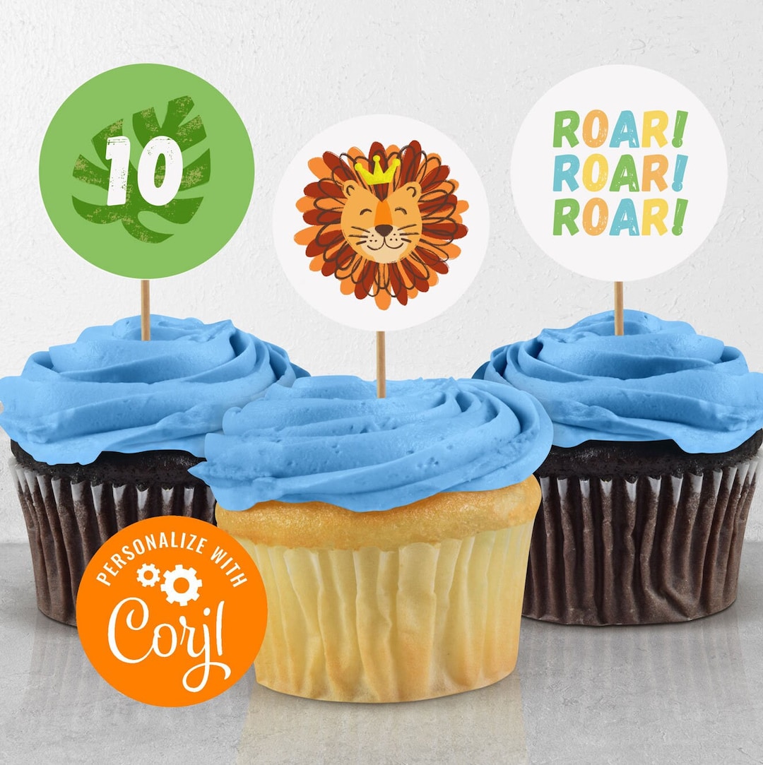 Wild One Cake Topper, Happy Birthday Cake Topper, Editable Safari Cake ...