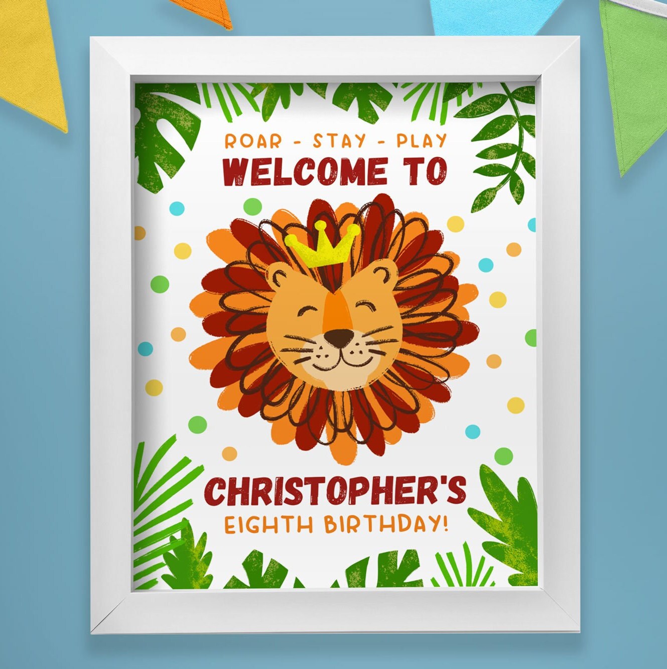 Lion Welcome Sign–custom Printable Digital–diy Boy's Birthday Party ...