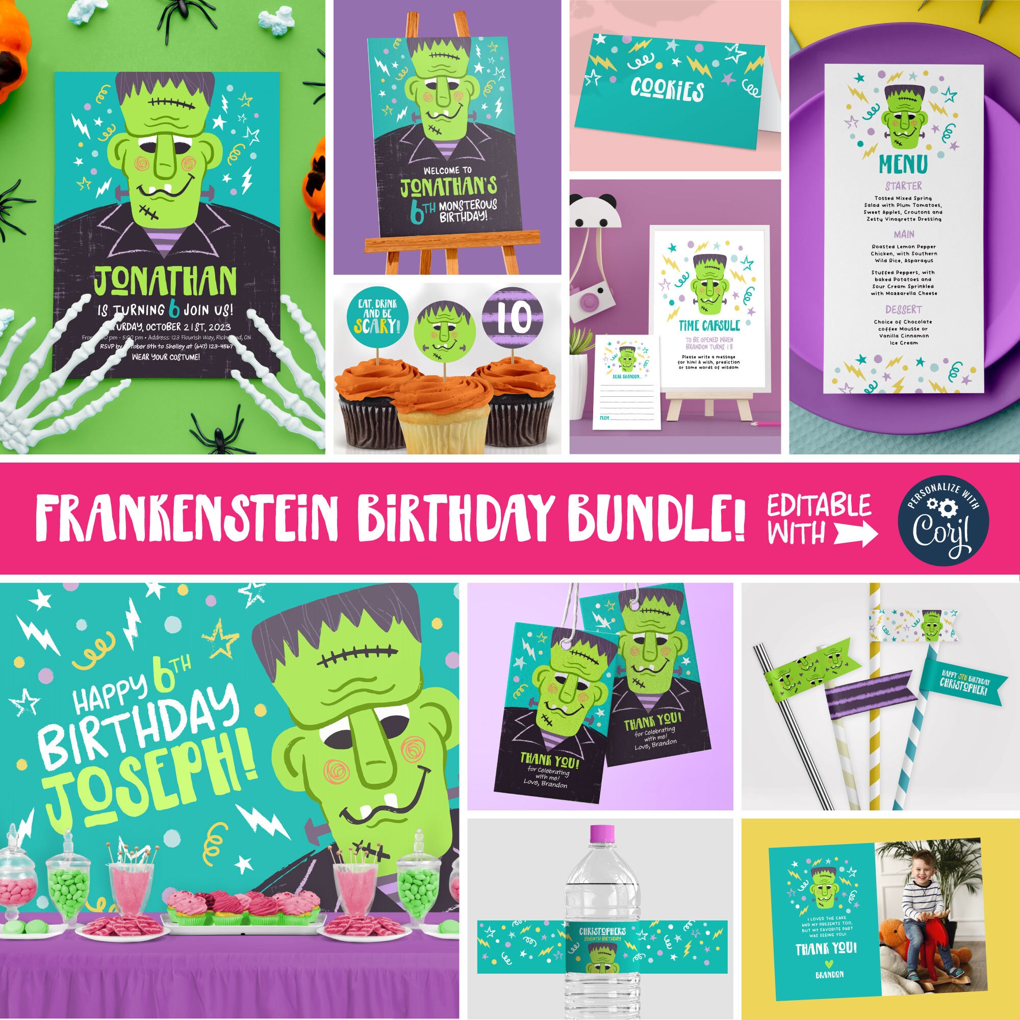 October Birthday Bundle, Pastel Goth Decor, Frankenstein Poster ...