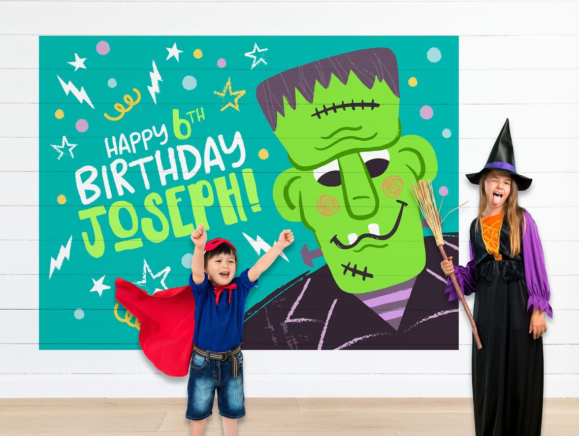Young Frankenstein Party Backdrop, Custom Backdrop, Frankenstein ...