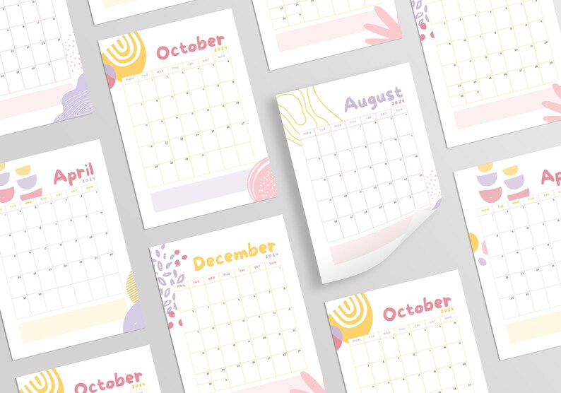 2024 Calendar Printable, Desk Calendar Monthly, Do It Yourself PDF ...