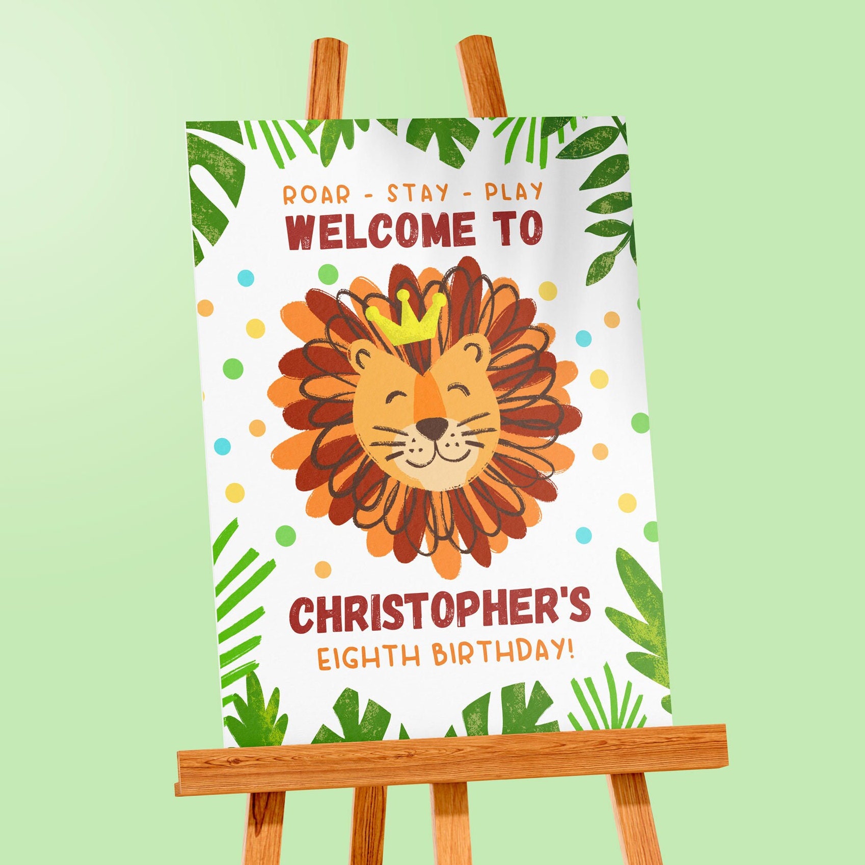 Lion Welcome Sign–custom Printable Digital–diy Boy's Birthday Party ...