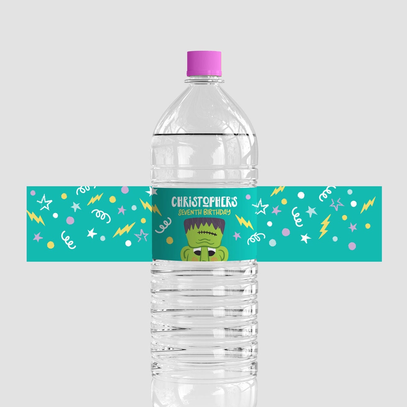 Editable Frankenstein Water Bottle Label, Pastel Goth Decor, Customized ...