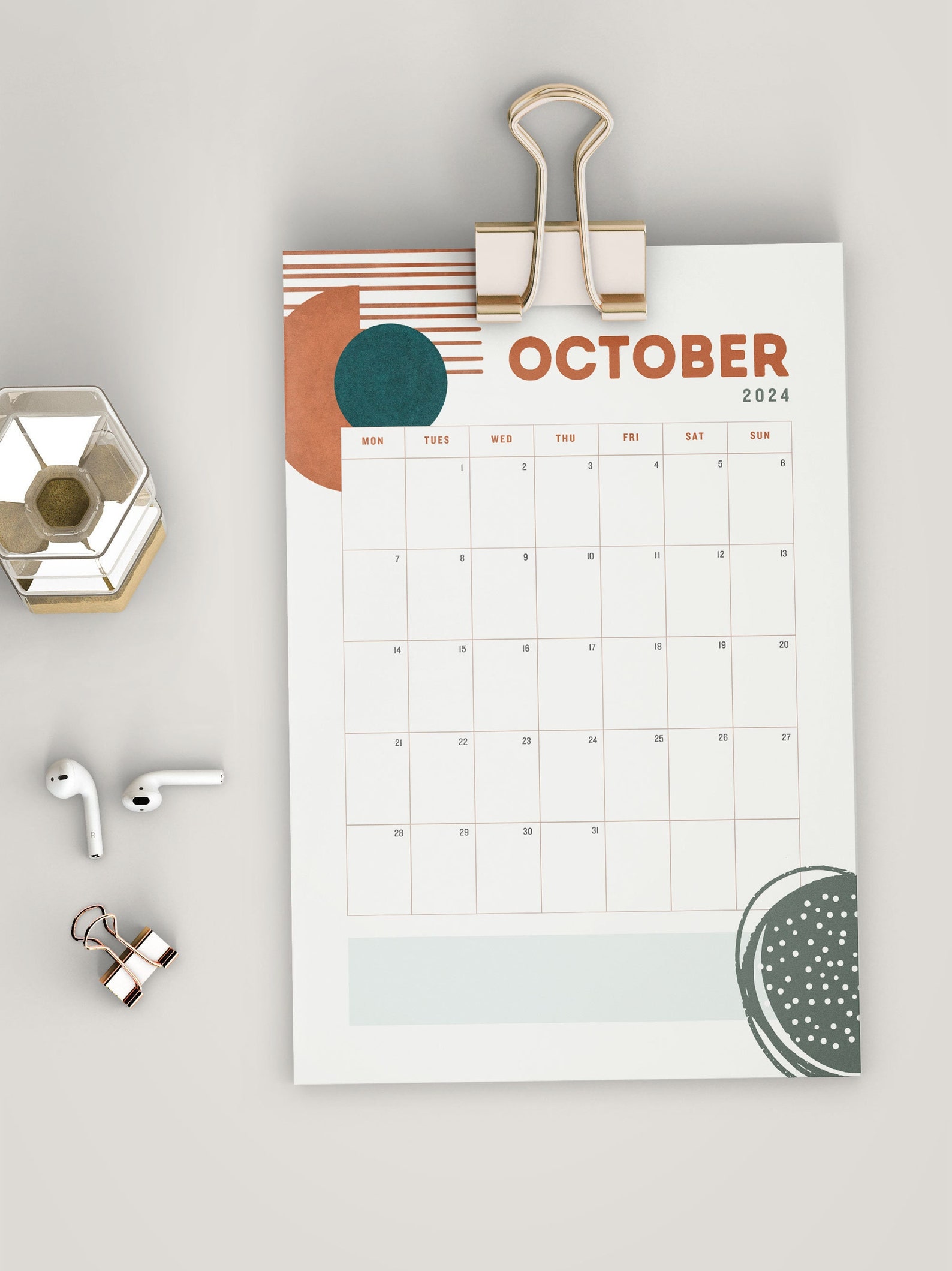 2024 Calendar Printable Boho Calendar Desk Calendar Monthly Do It ...